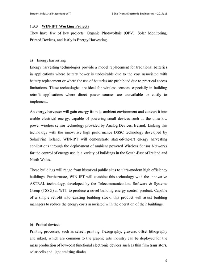 Final Work Placement Report