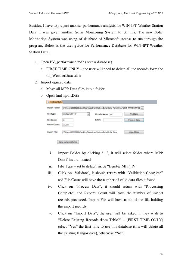 Final Work Placement Report