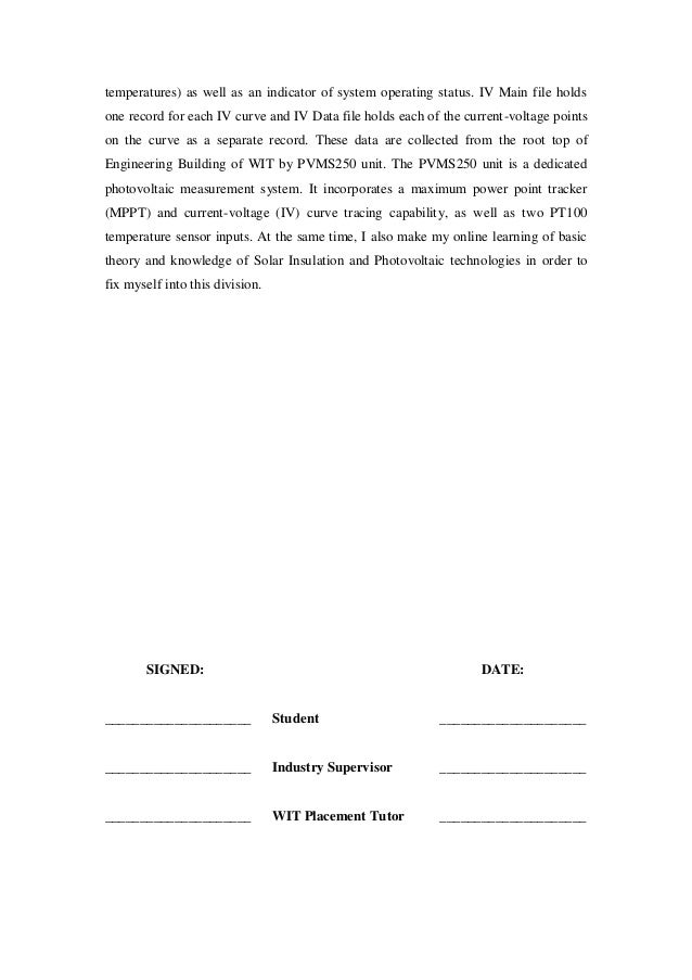 Final Work Placement Report