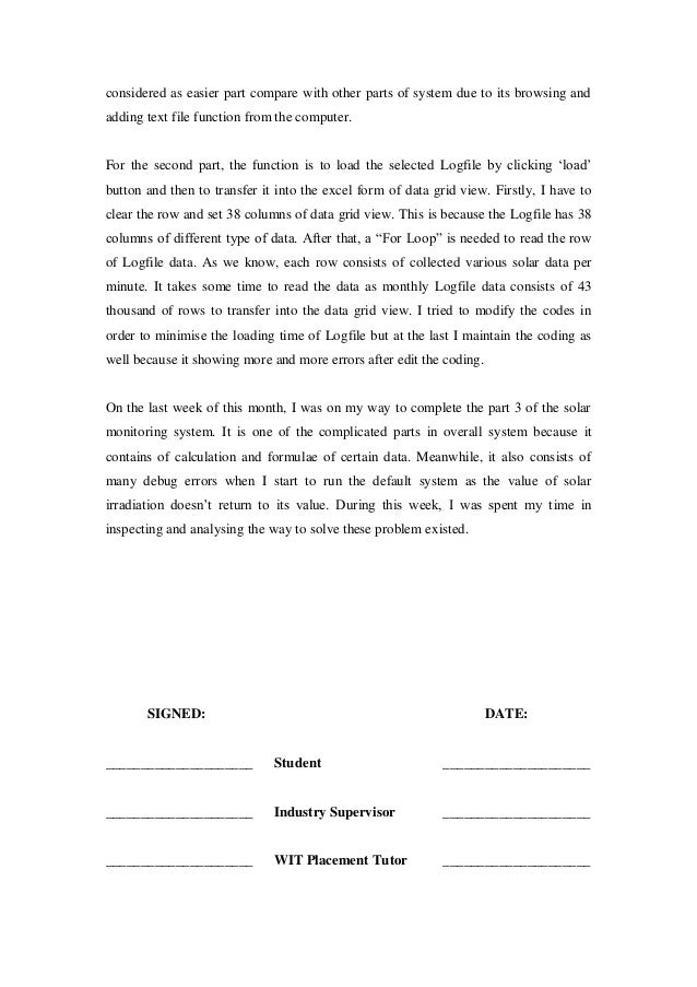 Final Work Placement Report