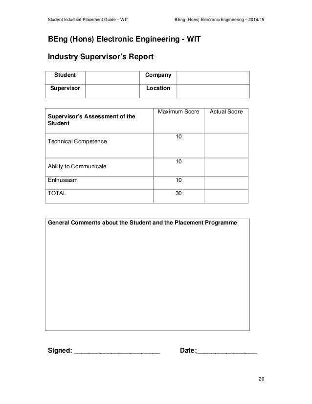 Final Work Placement Report