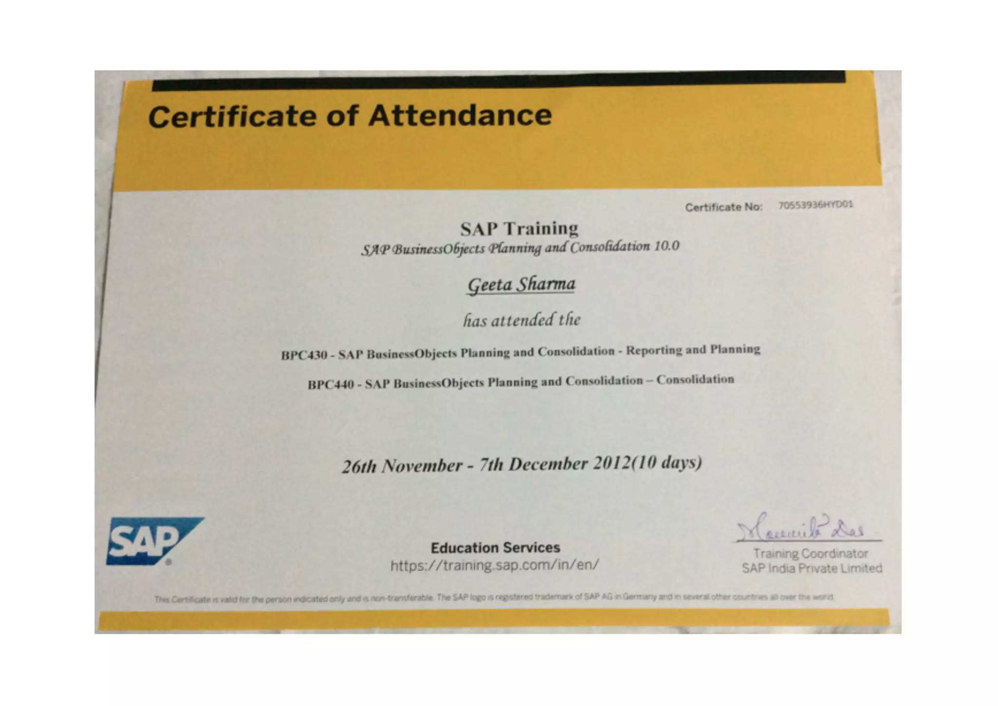 BPC Certificate | PDF