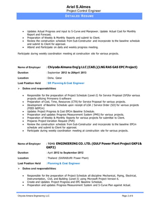 Ariel Almes -CV_update | DOCX | Civil Engineering Industry | Industries