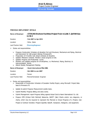 Ariel Almes -CV_update | DOCX | Civil Engineering Industry | Industries