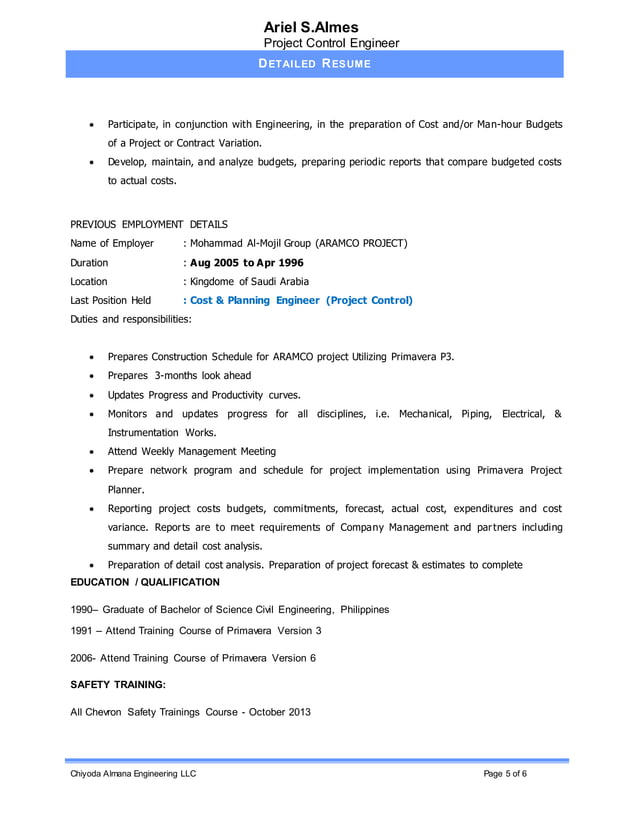 Ariel Almes -CV_update | DOCX | Civil Engineering Industry | Industries