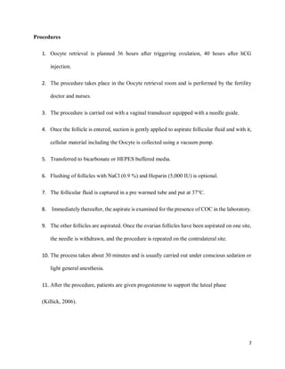 BASIC STEPS IN IN VITRO FERTILIZATION (IVF) | PDF