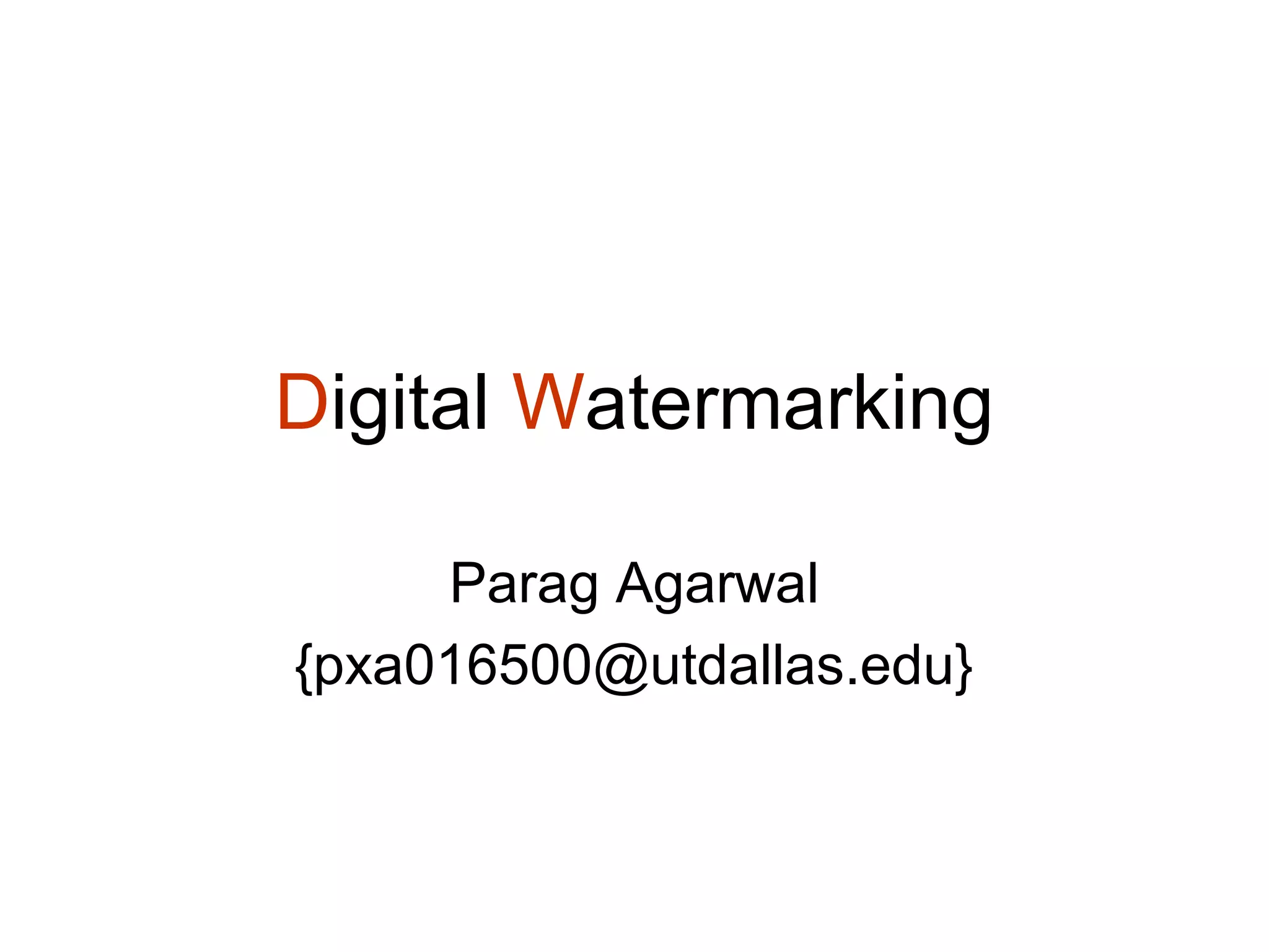 Digital Watermarking | PPT
