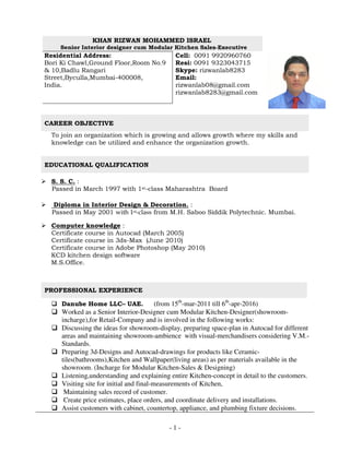 Rizwan-Interior Designer-Resume | PDF