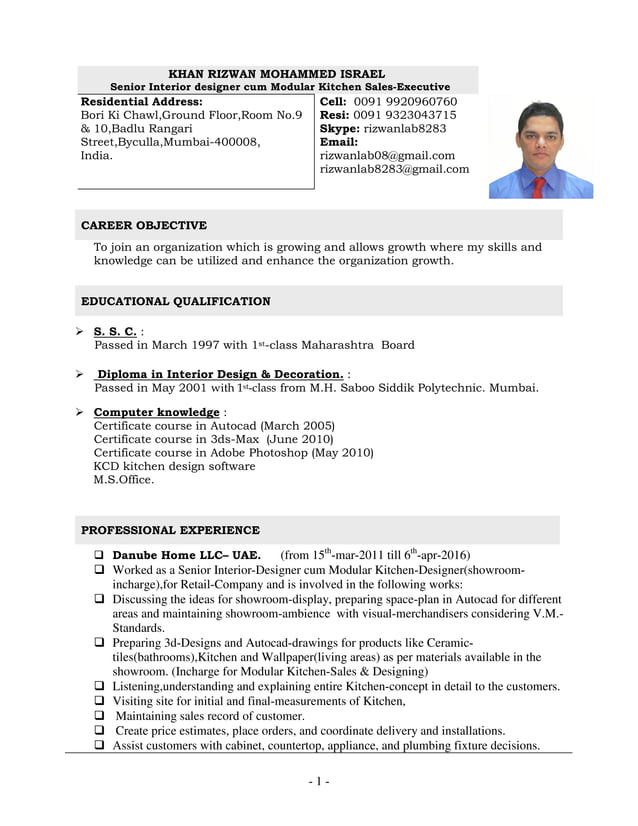 Rizwan-Interior Designer-Resume | PDF