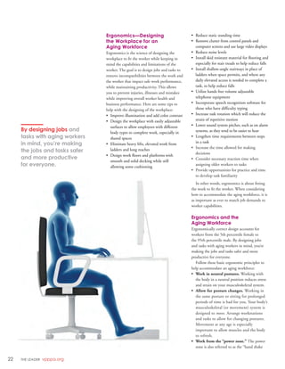 Extending the life of your workforce, ergonomic design for aging ...
