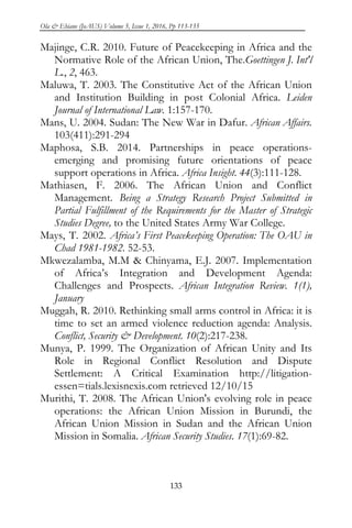 Mission with Hindrance African Union (AU) and Peacekeeping Operations | PDF