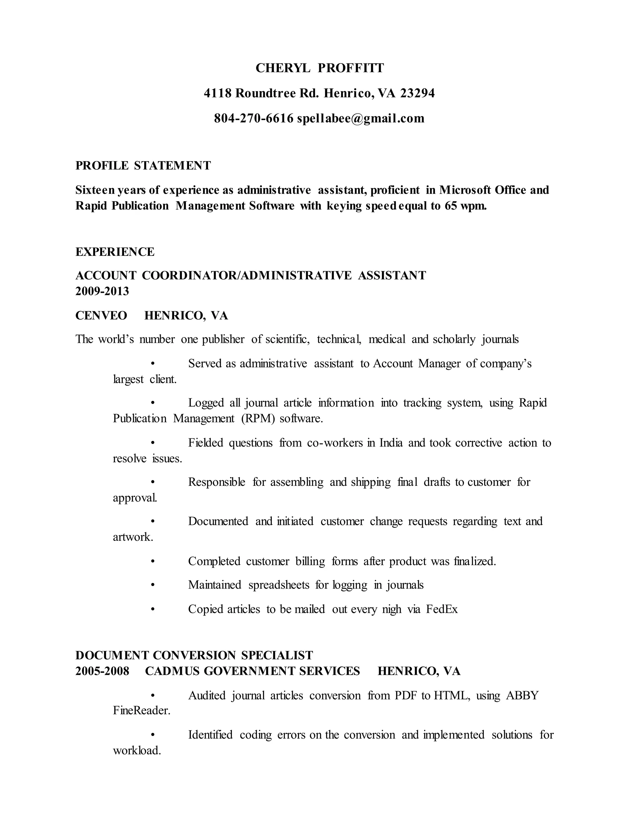 CPROFFITTRESUME | PDF