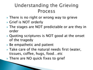 Helping The Grief Stricken and Traumatized | PPTX | First Aid | Injuries