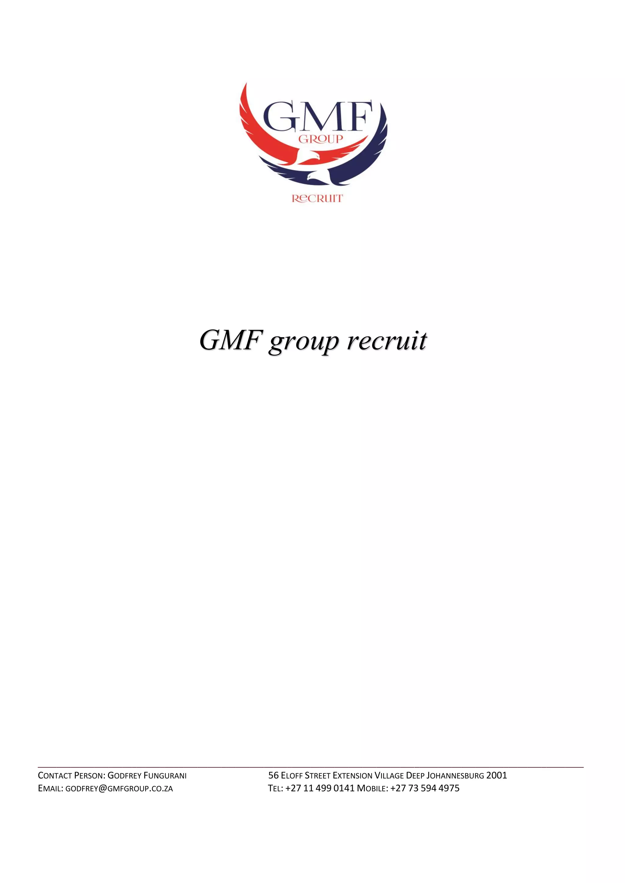 ABOUT GMF GROUP RECRUIT | PDF