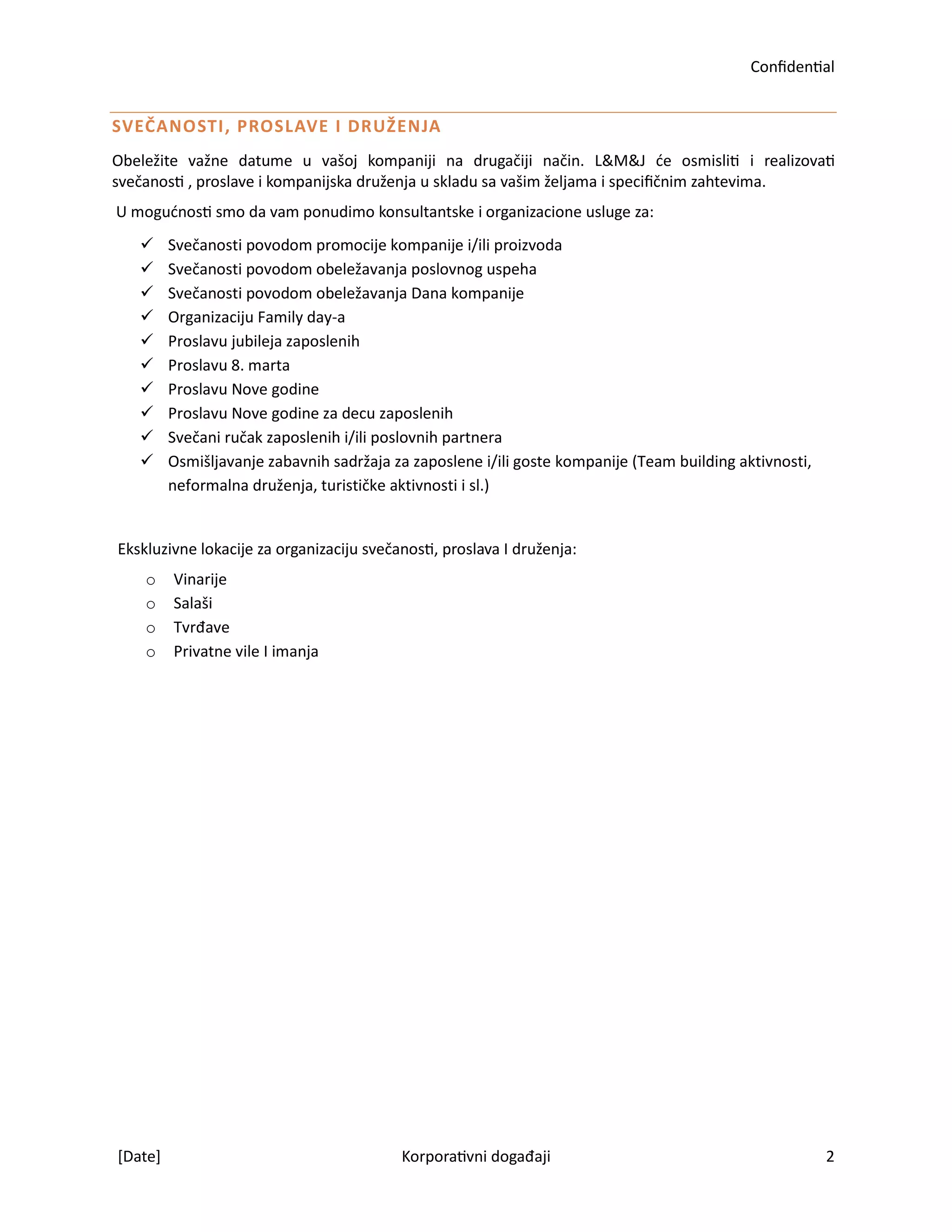 Korporativni dogadjaji | PDF