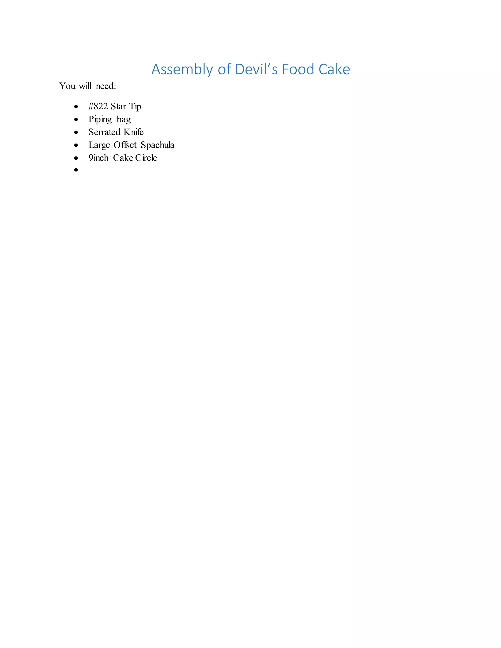 Introduction to Cakes Homework | DOCX