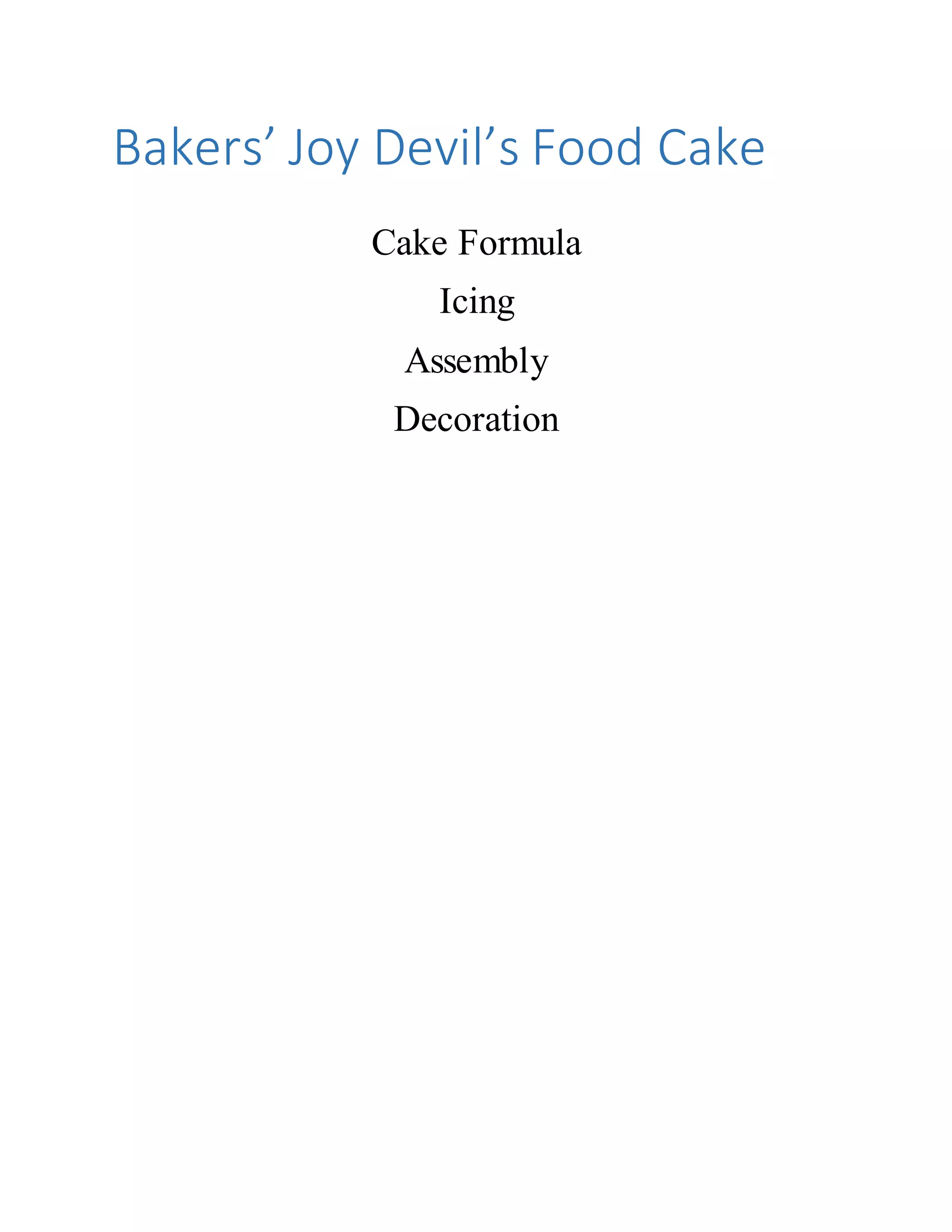 Introduction to Cakes Homework | DOCX