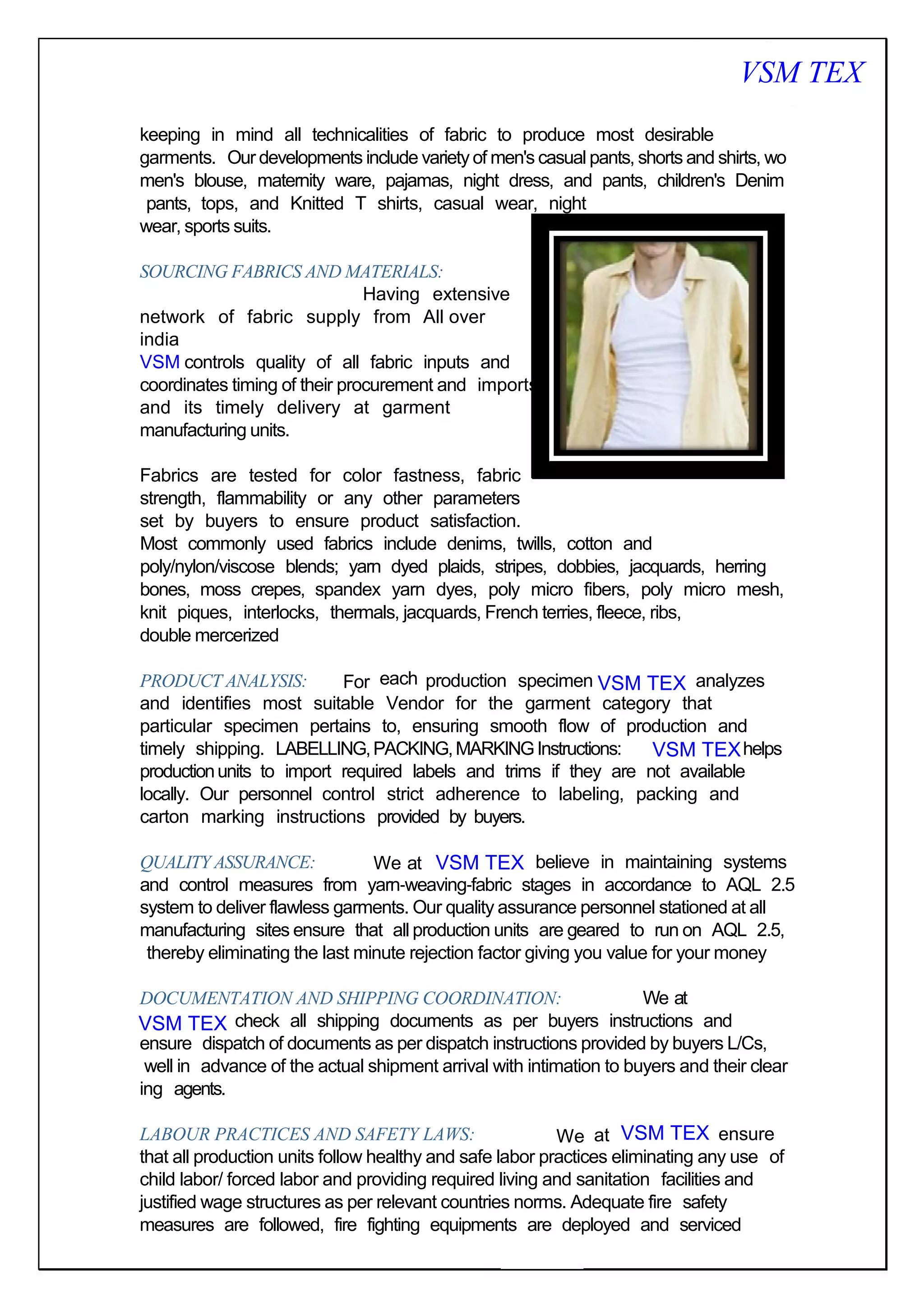 VSM TEX PROFILE | PDF