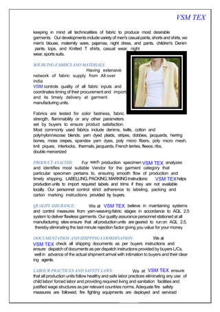 VSM TEX PROFILE | PDF