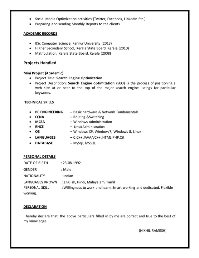 NIKHIL RESUME | PDF