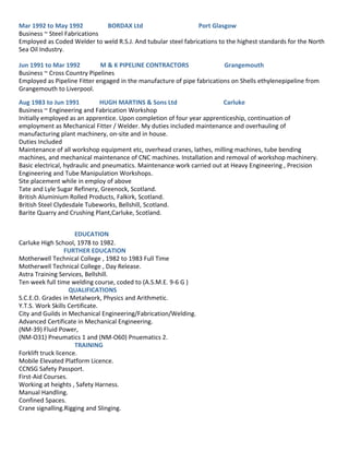 G.McMORRAN - CV | PDF