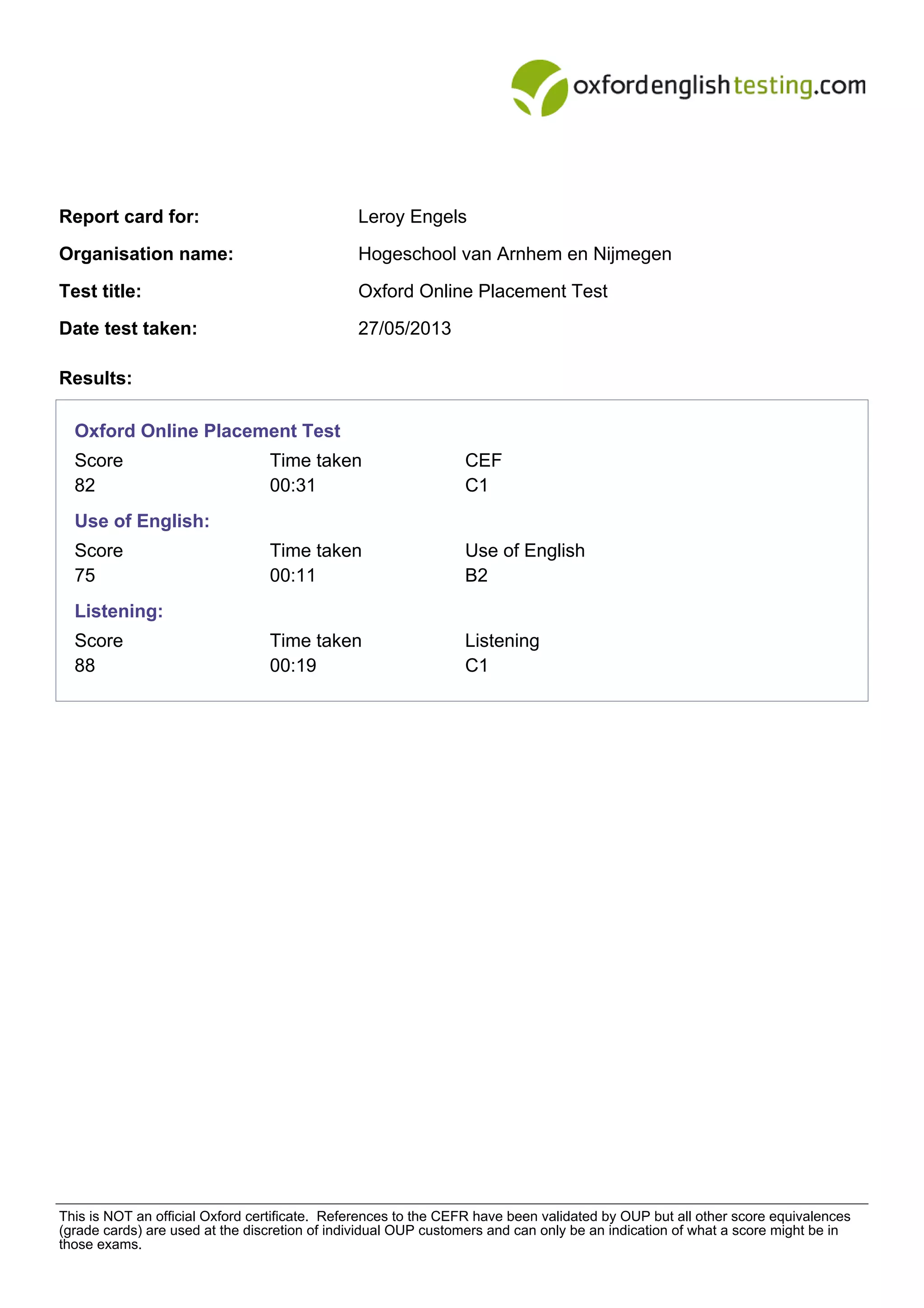 engels certificaat | PDF