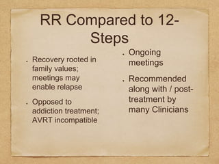 Rational Recovery by D.F. Barnwell, Presentation, PPT ver | PPTX