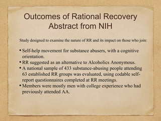 Rational Recovery by D.F. Barnwell, Presentation, PPT ver | PPTX