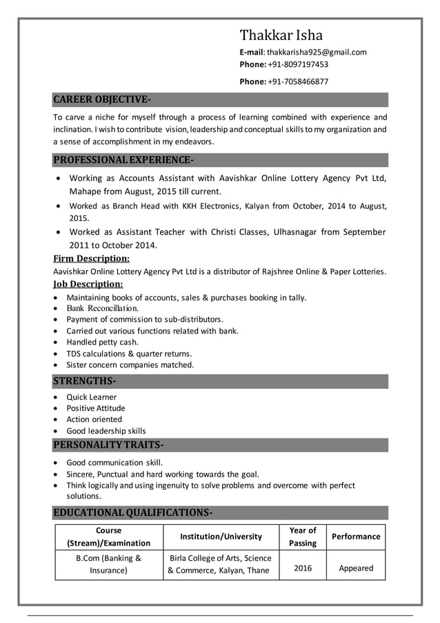 isha resume (1) (4) | DOCX | Careers