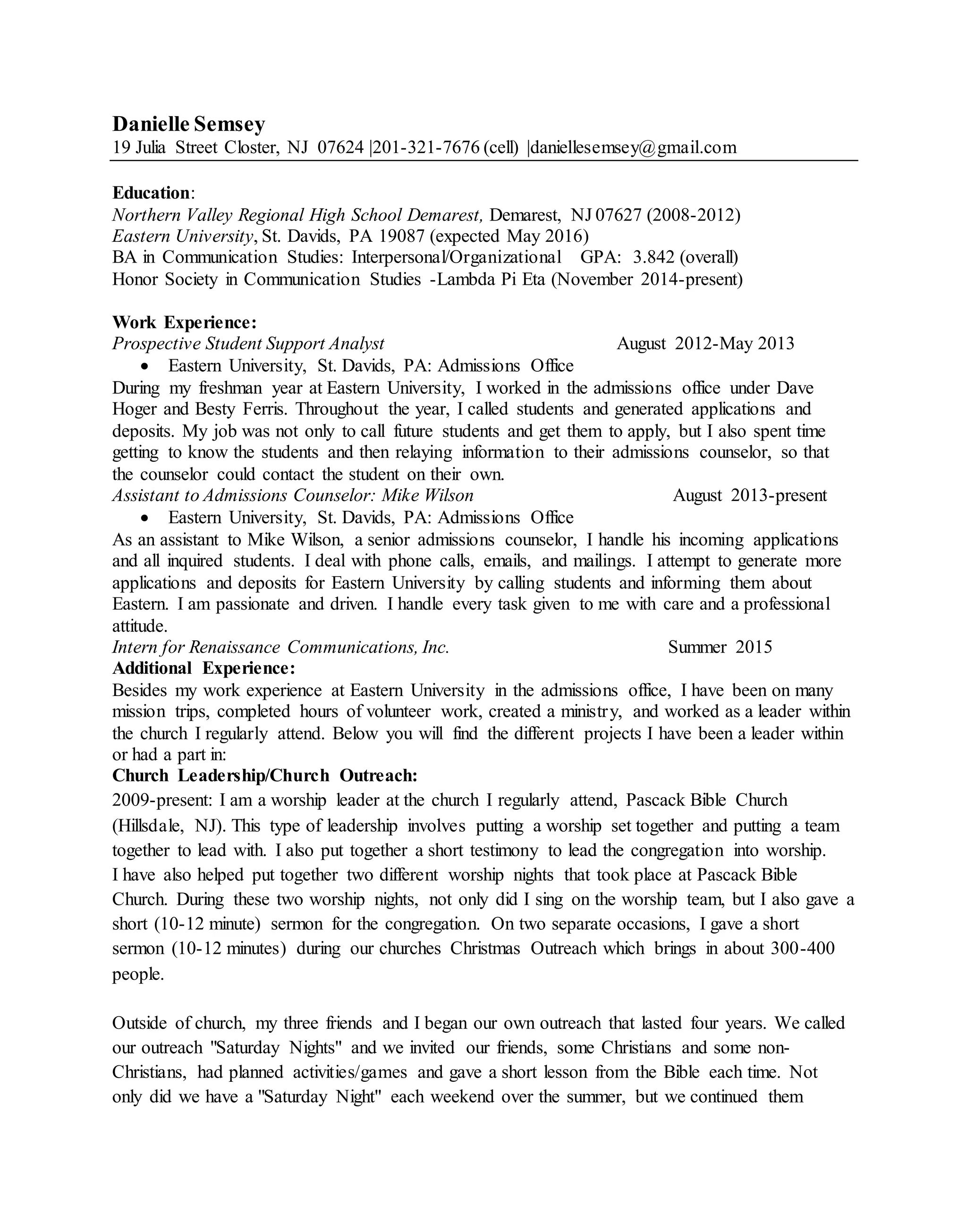 Danielle Semsey Resume | DOCX