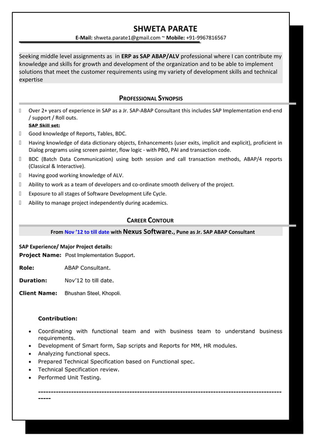 Resume_ Shweta Parate1 | PDF