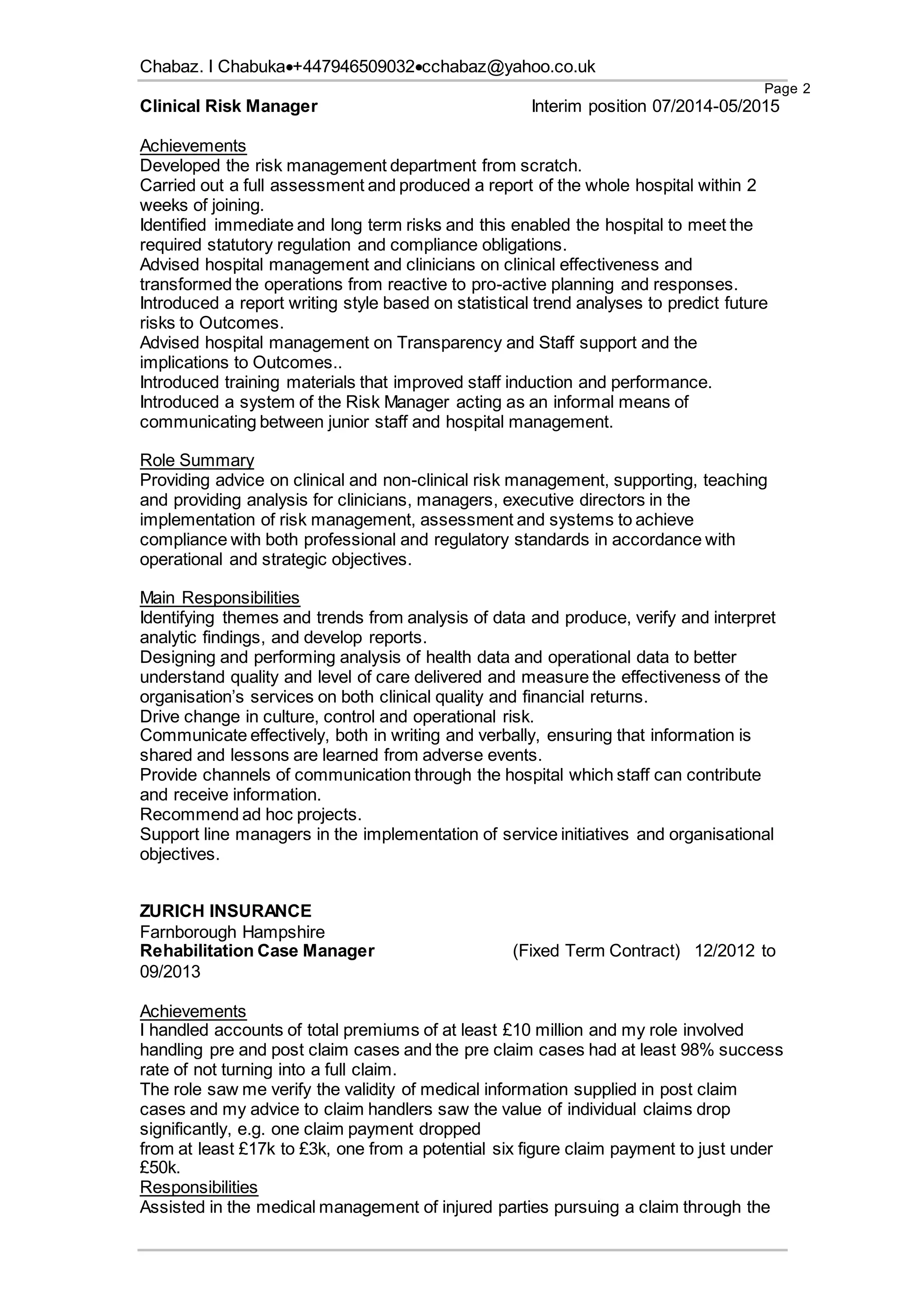 Chabuka CV2015 | PDF