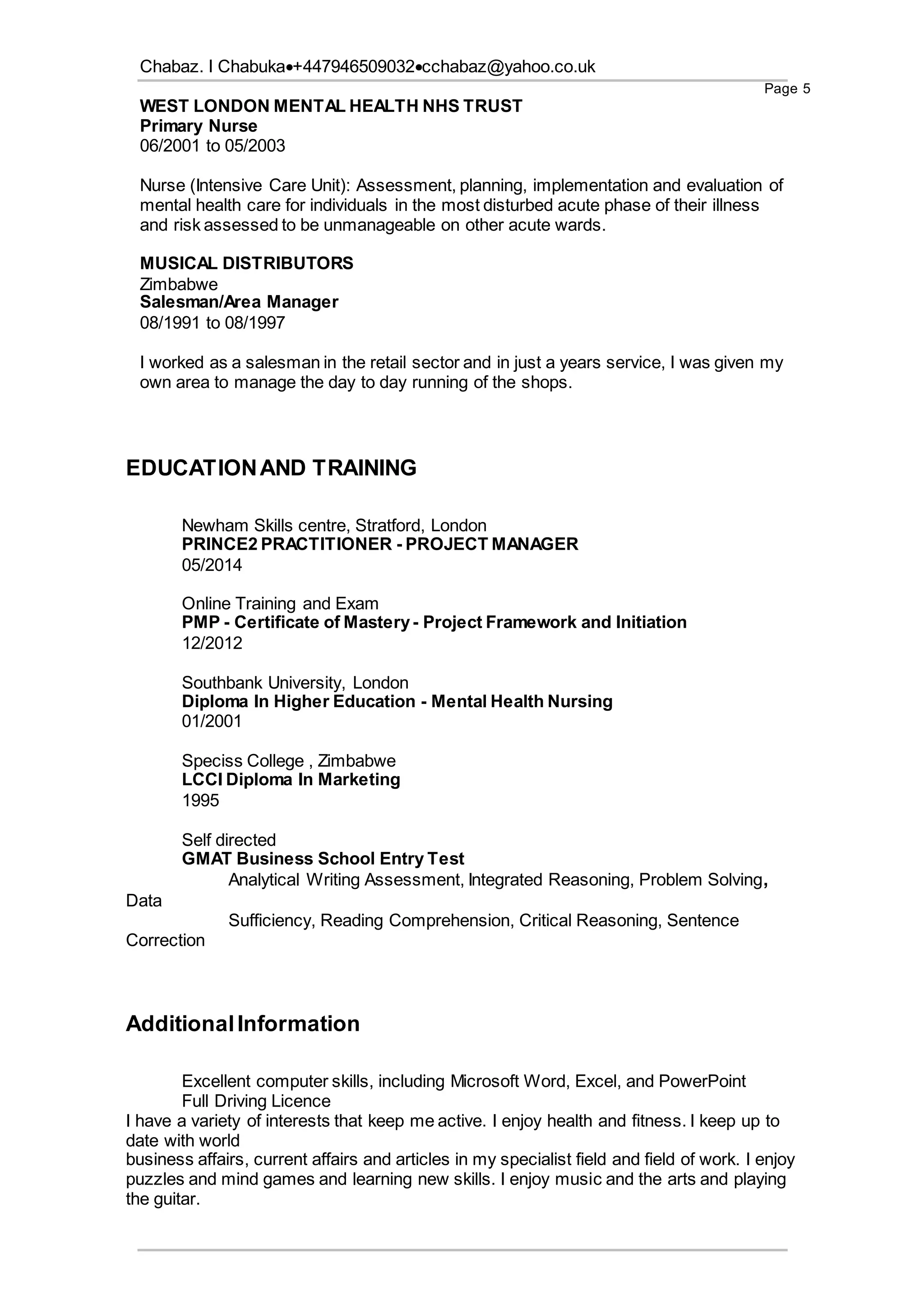 Chabuka CV2015 | DOCX