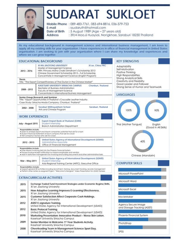 SUDARAT SUKLOET_Resume | PDF | Business Administration | Business