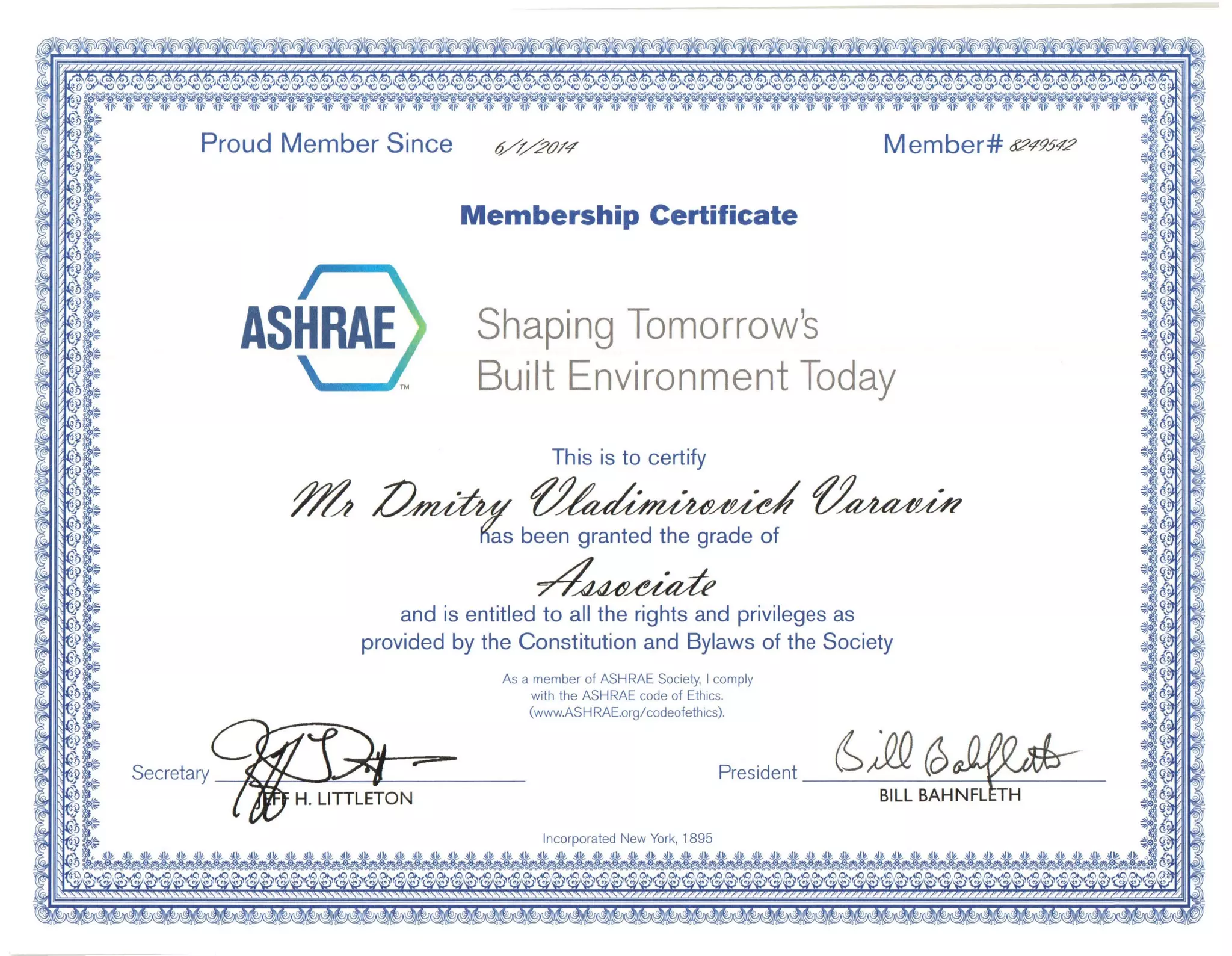 ASHRAE certificate | PDF