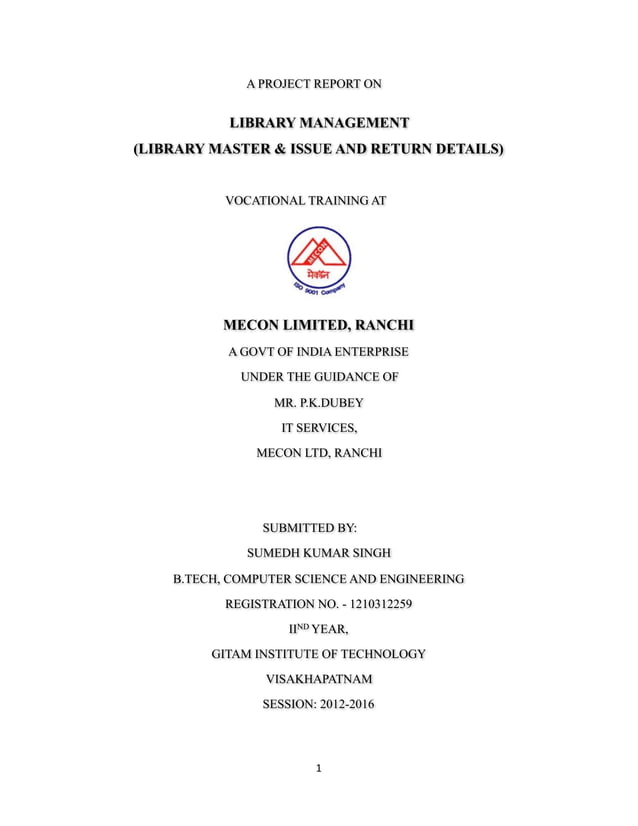 Library management project | PDF