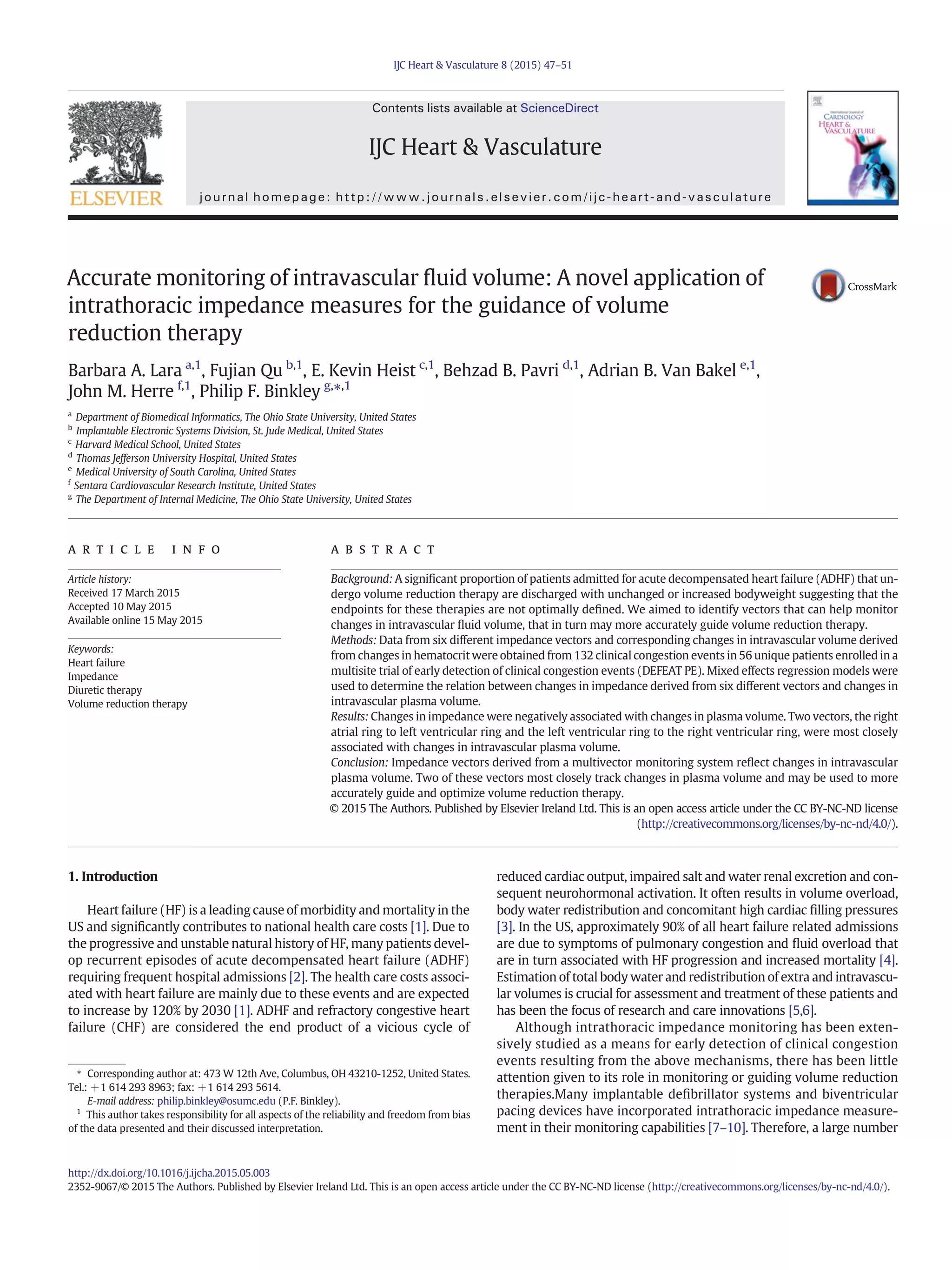 accurate monitoring of intravascular fluid volume | PDF