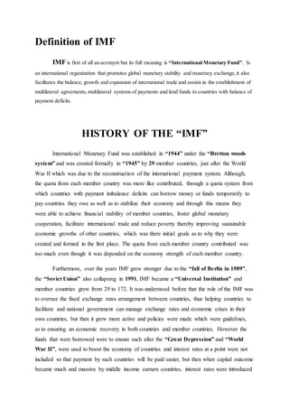 success and failures of imf | DOCX