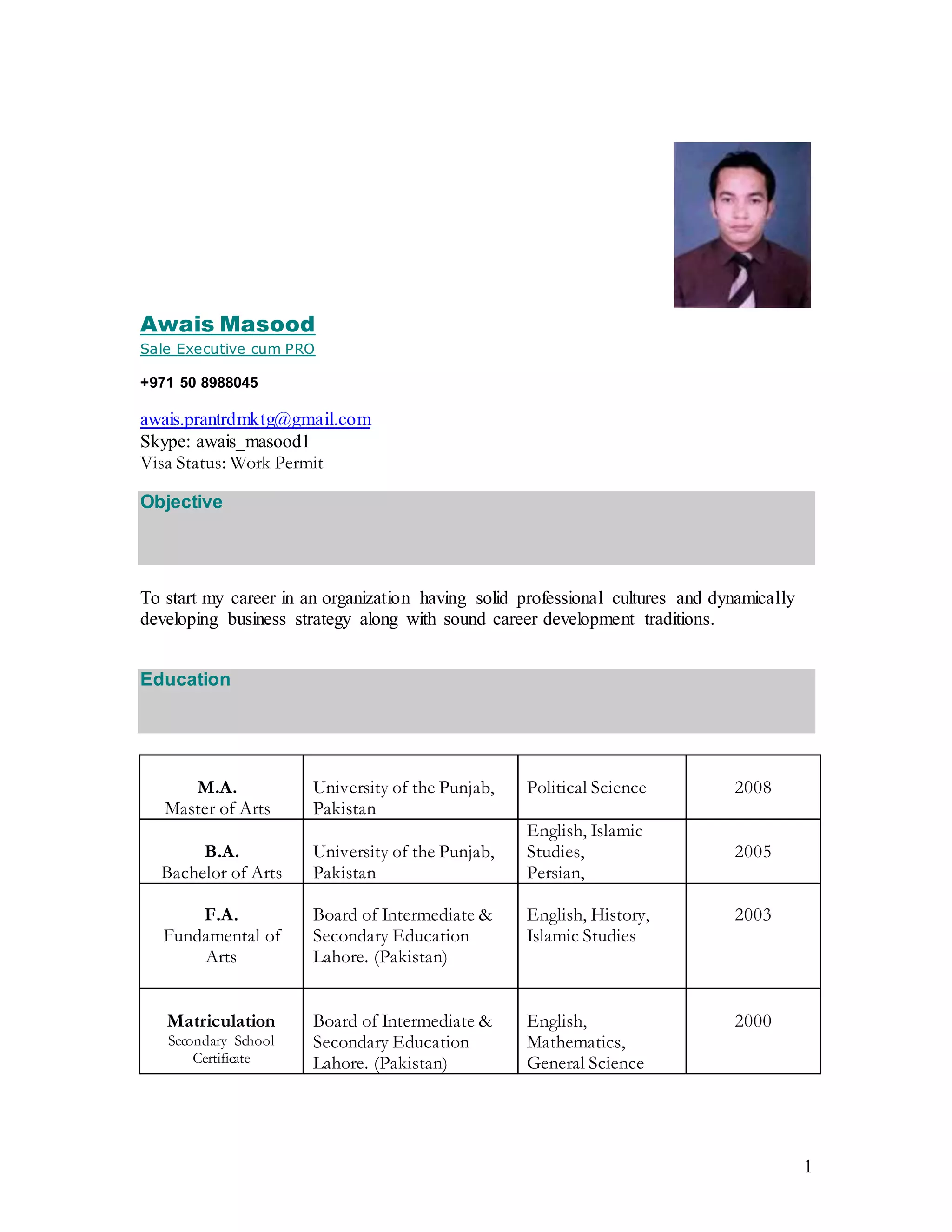 Awais Masood_CV | DOCX