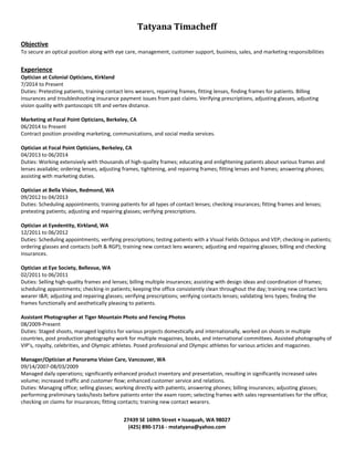 Tatyana Timacheff Resume 7-14 FINAL.docsales | PDF