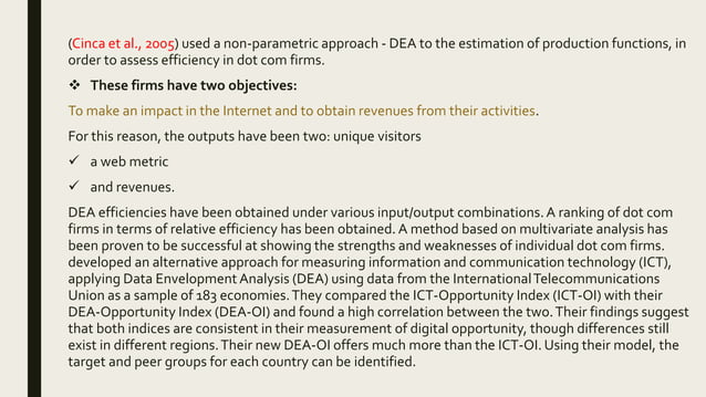 Application of DEA in IT & Communication | PPT