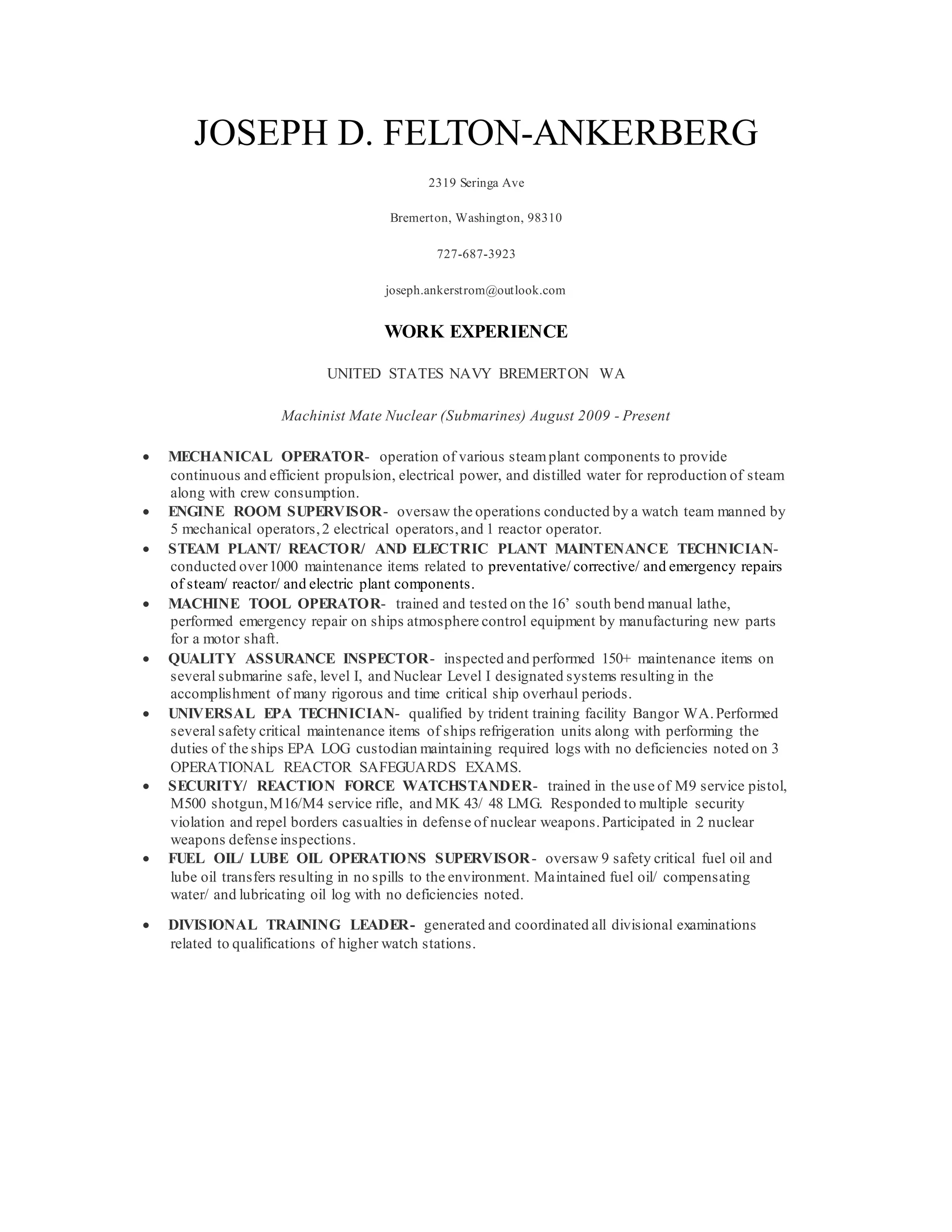 joe resume | DOCX
