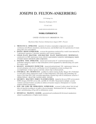 joe resume | DOCX | Careers