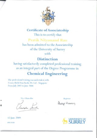 Pratik Rao - BEng Degree & Transcript | PDF