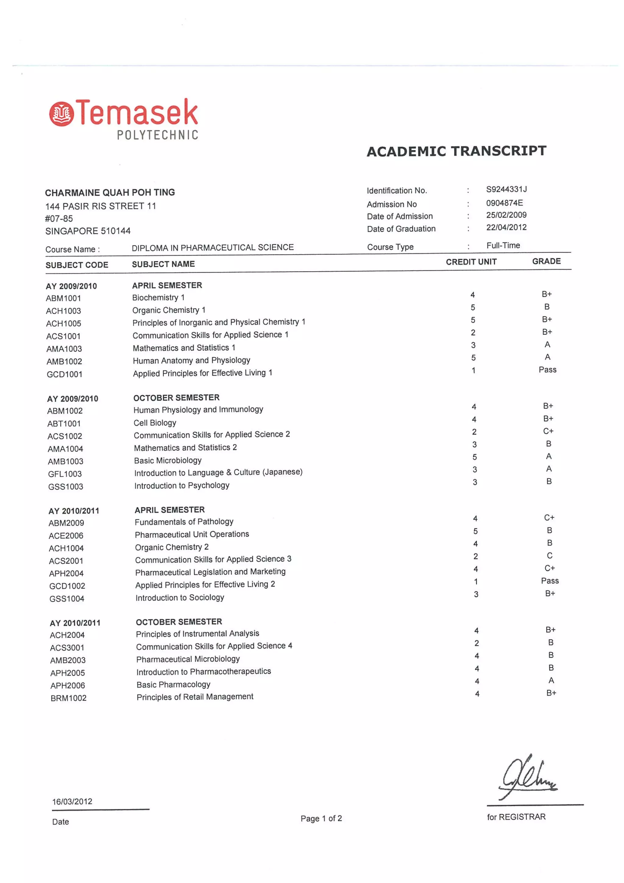 Diploma academic transcript | PDF