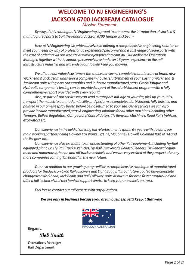 NJ Jackson 6700 Tamper Jackbeam Catalogue REV A | PDF