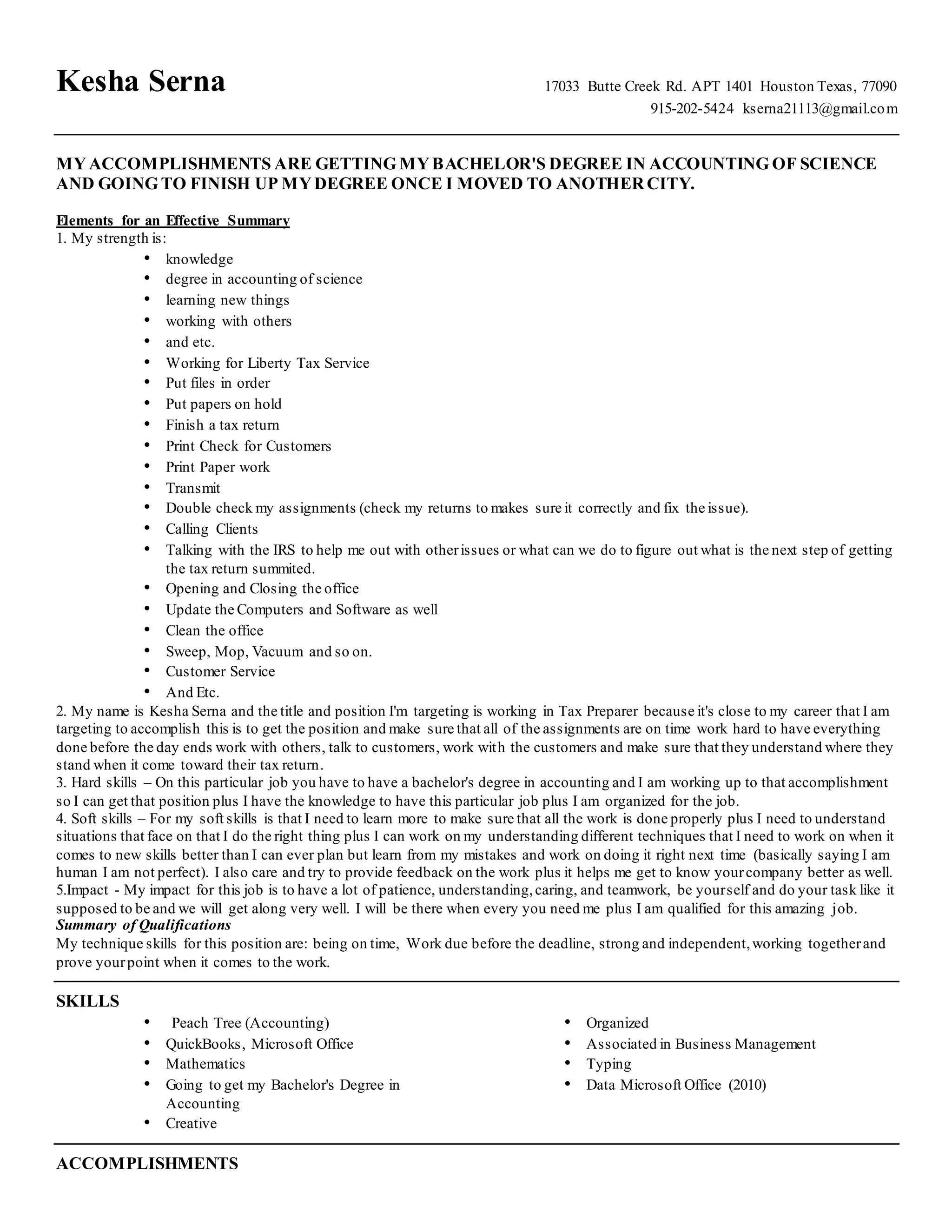 Kesha Serna Resume 3 | DOCX