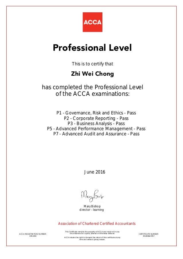 ACCA Professional Certificate