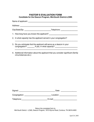 Deacon program lutheran | PDF