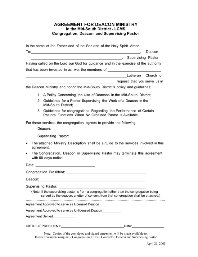 Deacon program lutheran | PDF